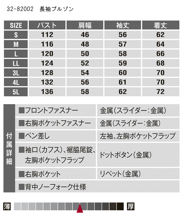 82002 EDWIN 長袖ブルゾン｜エドウィン作業服通信販売「作業服のナカノ」