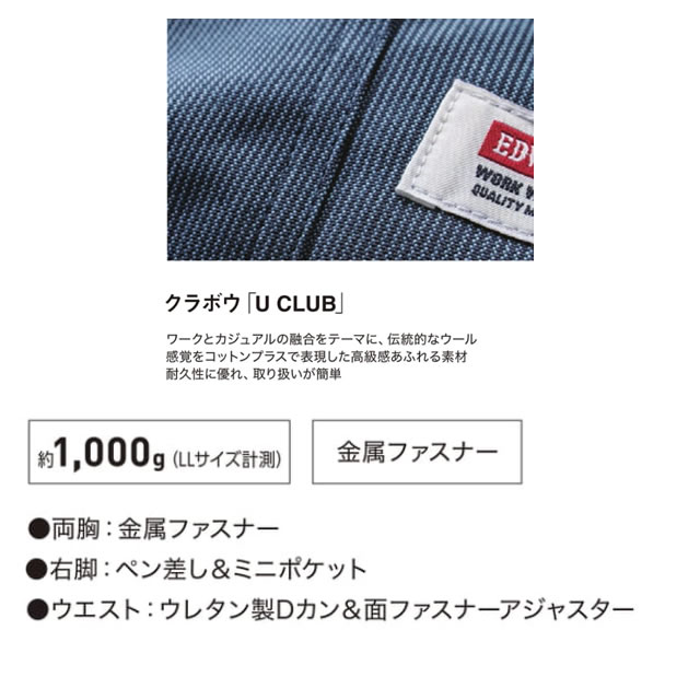 81012 EDWIN オーバーオール｜山田辰ツヅキ服通信販売「作業服のナカノ」